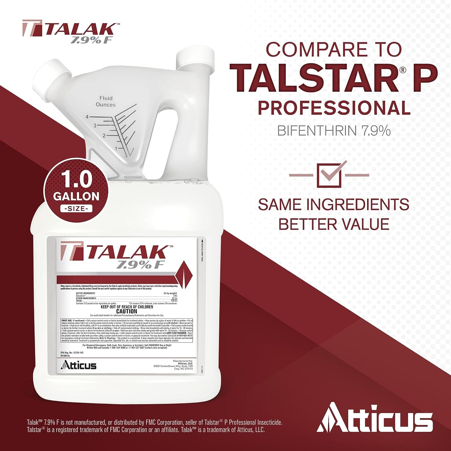 Talak 7.9 F Bifenthrin Insecticide Concentrate (1 Gallon) Review | Pest ...